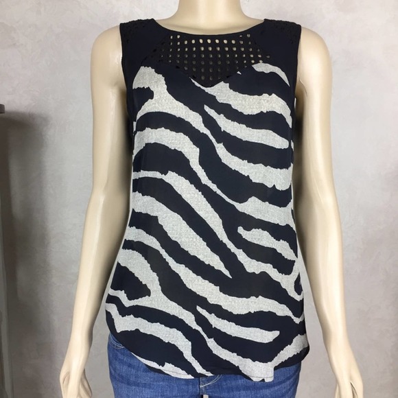 CAbi | Tops | Cabi Animal Print And Eyelet Tank Top | Poshmark